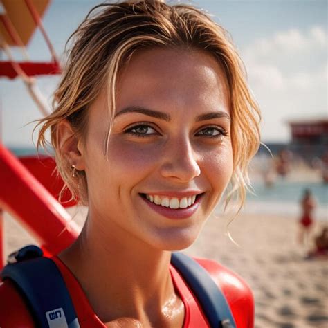 Premium Photo Woman Lifeguard Smiling