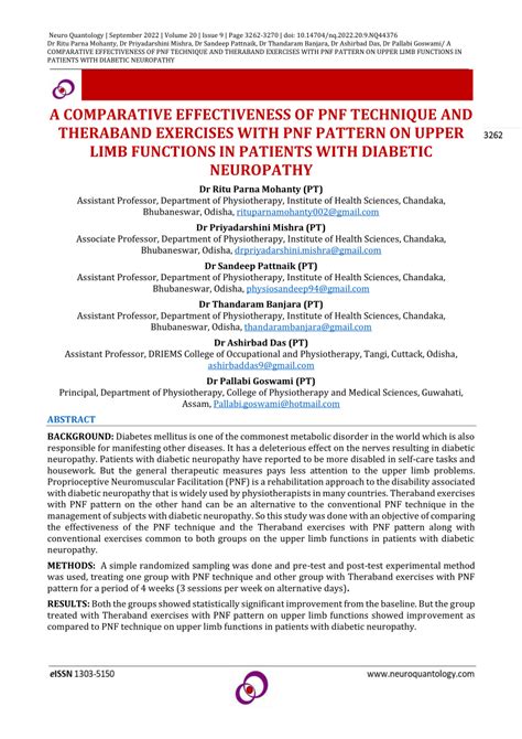 Pdf A Comparative Effectiveness Of Pnf Technique And Theraband