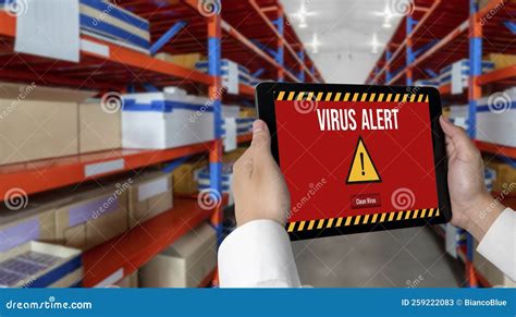 Virus Warning Alert On Computer Screen Detected Modish Cyber Threat