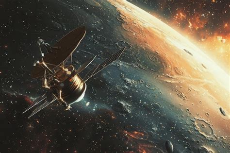 Premium Photo Autonomous Space Probe Near Planet In Outer Space
