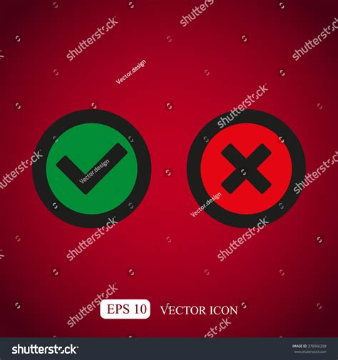 Check Mark Cross Icons Stock Vector Royalty Free 378066298 Shutterstock