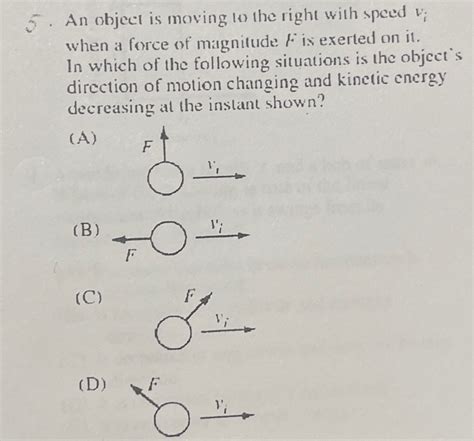 Solved An Object Is Moving To The Right With Speed Vi When Chegg