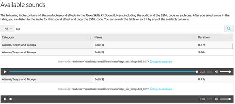 Alexa Media Player Available Sound Effects Configuration Home