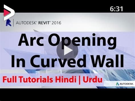 How To Create Arc Opening In Curved Wall Autodesk Revit Hindi Urdu