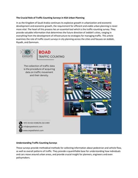 The Crucial Role Of Traffic Counting Surveys In Ksa Urban Planningpdf