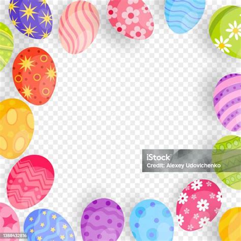 Png 배경에 귀여운 화려한 부활절 달걀 색깔의 달걀 부활절 기호 장식 벡터 요소 구성 인사말 카드에 대한 해피 부활절 만화 디자인 Png 배경의 벡터입니다 0명에 대한
