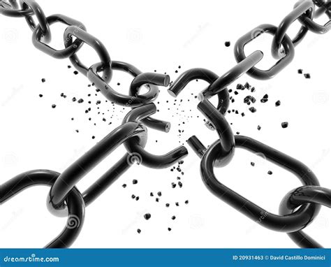 3 D Chain Breaking Stock Illustration Illustration Of Steel 20931463