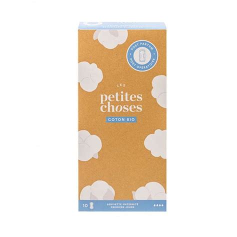 Serviettes Hygiéniques coton bio Maternité Post Partum boîte de 10