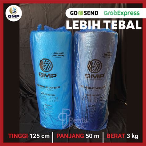Jual LEBIH TEBAL Bubble Wrap GMP 125 Cm X 50 M Bening Hitam Berat 3