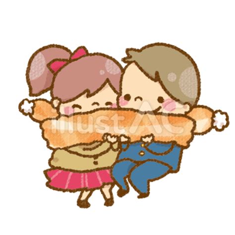 マフラーを巻くカップルイラスト No 1015294｜無料イラスト・フリー素材なら「イラストac」