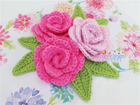 Crochet Flower Pattern Camillia Flower Pattern Flower And Leaf