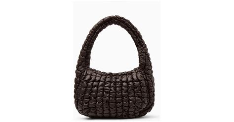 Cos Quilted Oversized Crossbody Bag Leather In Black Lyst Uk