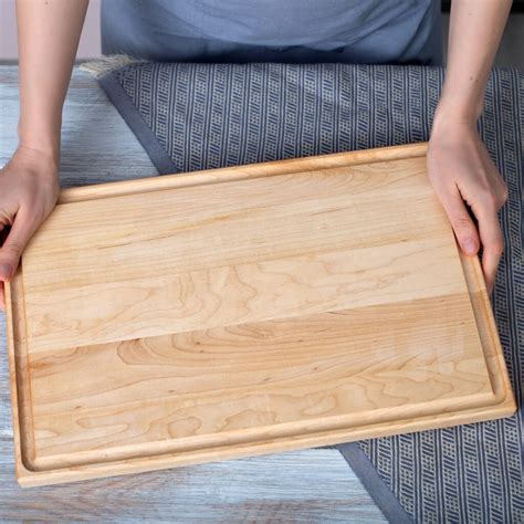 Large Maple Cutting Board 17x11 With Juice Groove Forest Decor