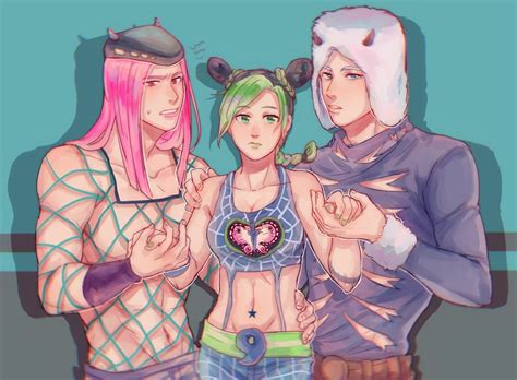 Kujo Jolyne Narciso Anasui And Weather Report Jojo No Kimyou Na Bouken And More Drawn By