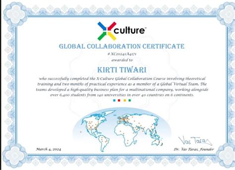 Kirti Tiwari On Linkedin Excited To Announce That Ive Successfully Completed The X Culture…
