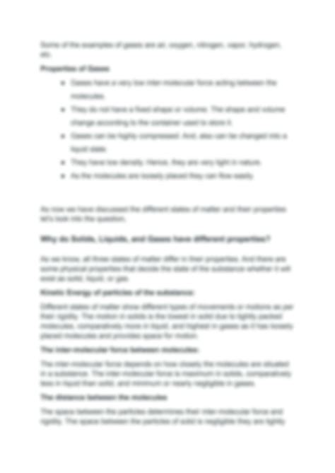 Solution Why Solids Liquids And Gasses Have Different Properties