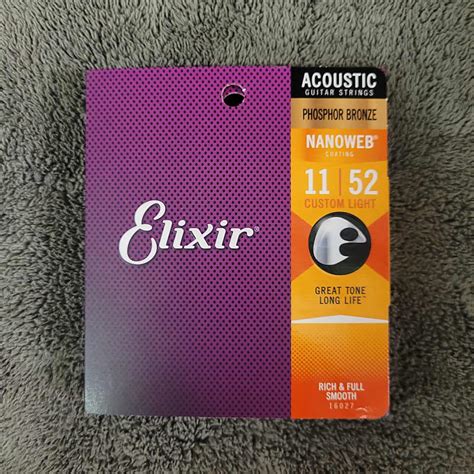 Elixir 16027 Phosphor Bronze Nanoweb 11 52 Reverb Uk