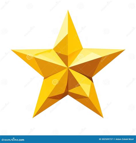 A Yellow Star With A Pointed Pointy Design Stock Illustration