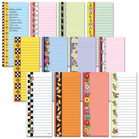 Mary Engelbreit Seasonal Magnetic Shopping List Pads Set Of 12