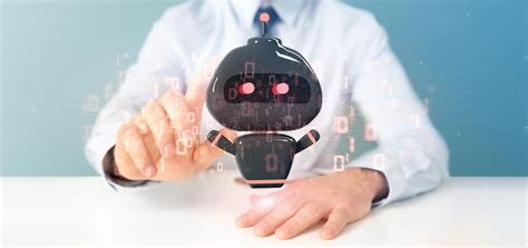 Businessman Holding Virus Chatbot With Binary Code 3d Rendering Stock