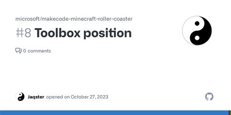 Toolbox Position · Issue 8 · Microsoftmakecode Minecraft Roller Coaster · Github