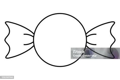 캐러멜은 감쌌다 스케치 벡터 그림입니다 사탕 어린이를위한 색칠 공부책 격리된 배경의 윤곽선입니다 달콤하거나 불쾌한 낙서 스타일