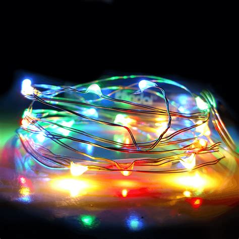 6 Foot Battery Operated Led Fairy Lights Waterproof With 20 Multicolor Micro Led Lights On