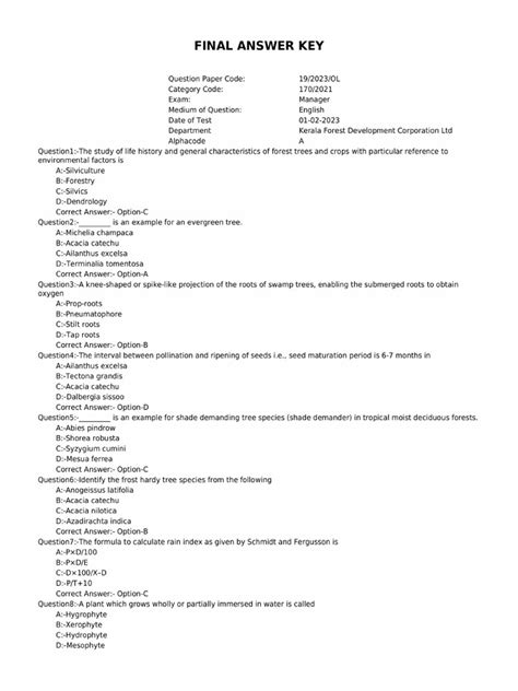 Final Answer Key Manager Pdf