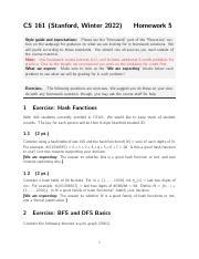 Homework5 Pdf CS 161 Stanford Winter 2022 Homework 5 Style Guide And