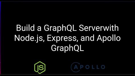 Step By Step Guide Building A Graphql Server With Nodejs Express And Apollo Youtube