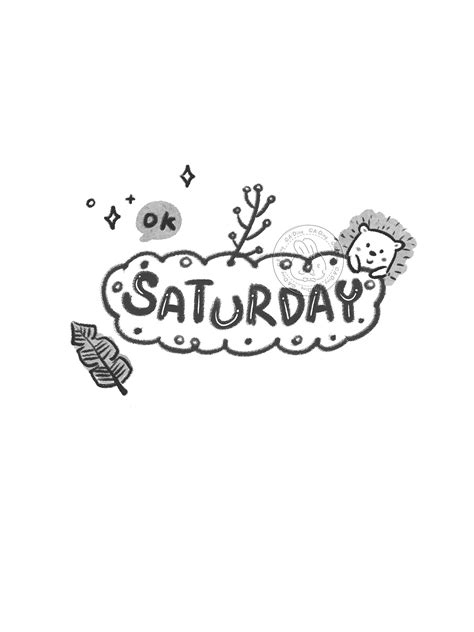 黑白手账素材 今天是周几 简笔画星期日期 绿瓷叮叮 站酷zcool