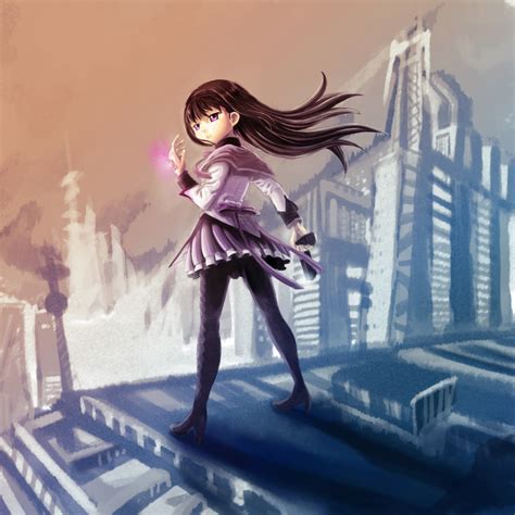 Safebooru 1girl Absurdres Akemi Homura Bad Hands Black Hair From