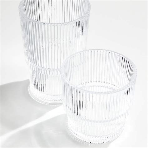 Atwell Stackable Textured Ribbed Drink Glasses Crate And Barrel On