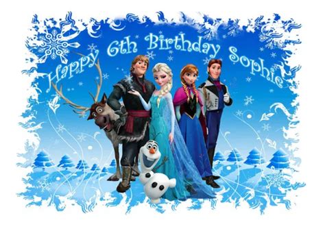 Disney Edible Frozen Elsa Anna Princess Cake Topper Icing Paper A4 All