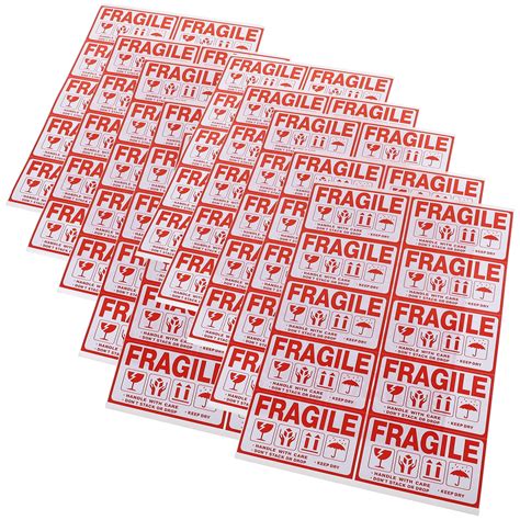 Removable Fragile Goods Emblems Multicooker Polybag Stickers Careful