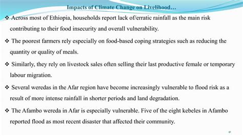 Impacts Of Climate Change On Livelihood By Zewde Alemayehu Tilahun PPT