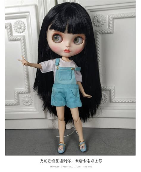 Blythe Custom Doll From Factory Black Hair With Bang Br