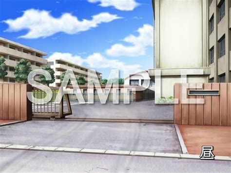 【無料背景素材】校門 学園編 1024school03 背景専門店みにくる Booth