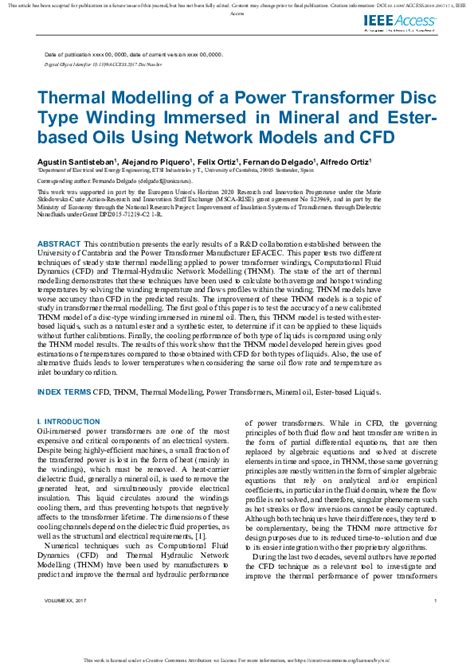Pdf Thermal Modelling Of A Power Transformer Disc Type Winding