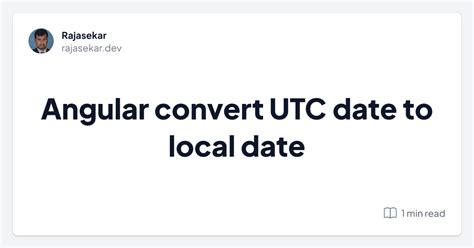 Convert Utc Date To Local Date In Angular