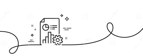 Report Line Icon Column Graph Pie Chart Sign Continuous Line With