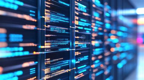 Data Center Rows Visualizing Server Technology And Information