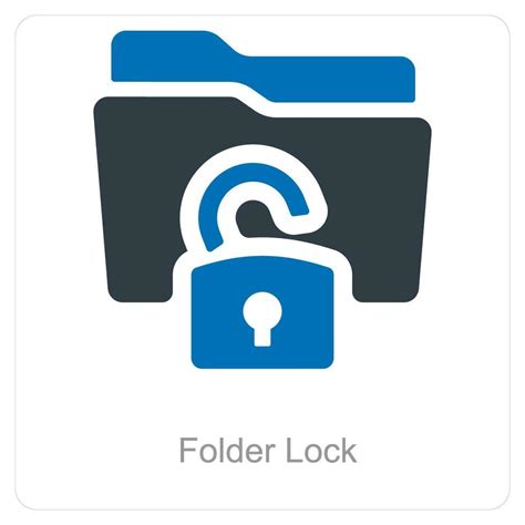Folder Lock And Folder Icon Concept Vector Art At Vecteezy