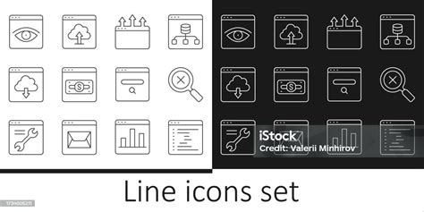 라인 브라우저 창 돋보기 및 삭제 화면에서 온라인 쇼핑 클라우드 다운로드 시크릿 검색 엔진 및 업로드 아이콘을 설정합니다 벡터 0명에 대한 스톡 벡터 아트 및 기타 이미지