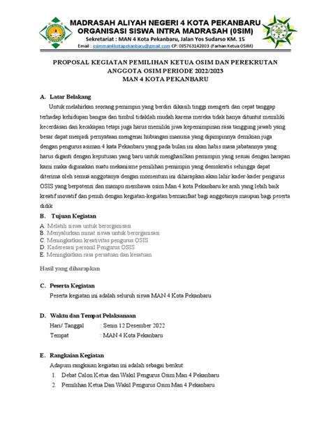 Proposal Pemilihan Osim New Pdf