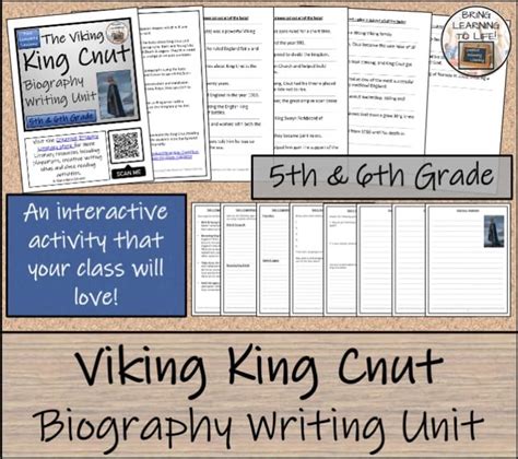 Viking King Cnut Biography Project And Writing Unit 5th Grade And 6th Grade