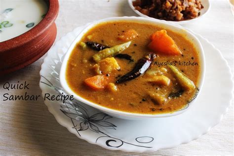 Veg Recipes Quick South Indian Sambar Recipe
