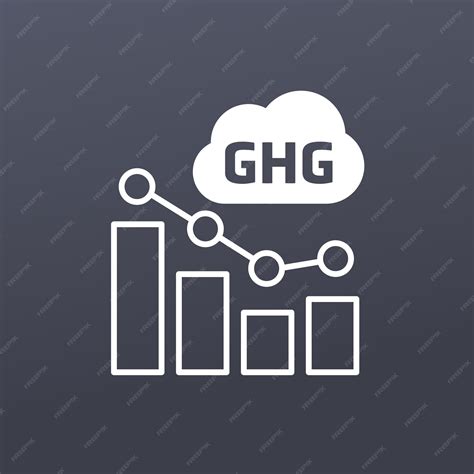 Premium Vector Ghg Reducing Greenhouse Gas Emission Icon With A Graph