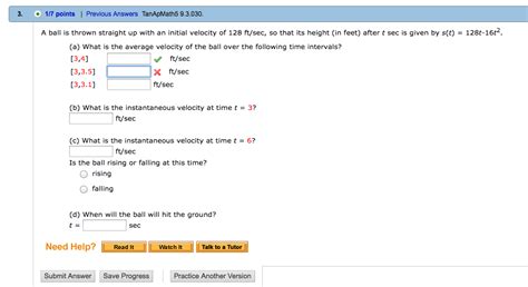 Solved A Ball Is Thrown Straight Up With An Initial Velocity Chegg