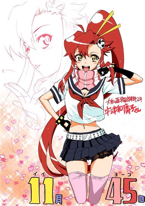 Gurren Lagann Yoko Littner Yellow Eyes Very Long Hair Picture